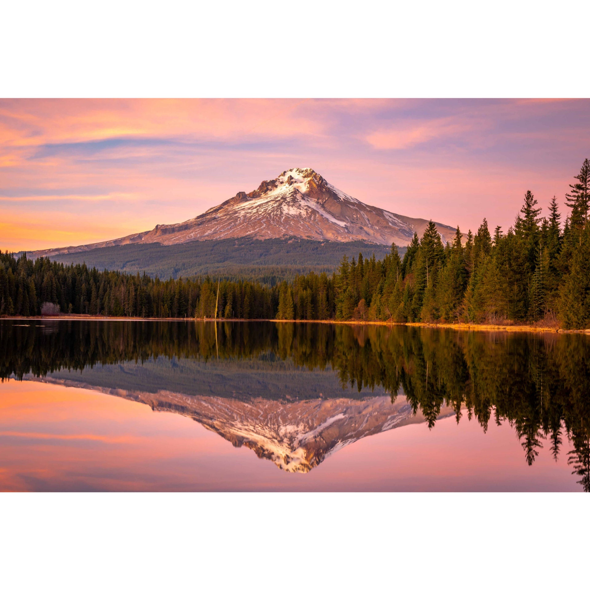 Trillium Lake Oregon Wall Photo Print, Metal Prints, Nature Photography ...