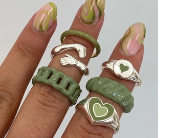 Y2k Ring Set Gold - Etsy