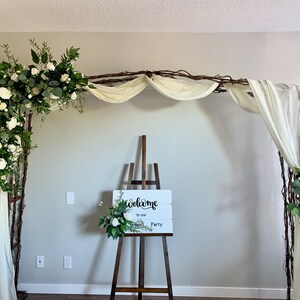 White Wedding Arch & Signs Flowers/wedding Backdrop/floral Arbor Decor ...
