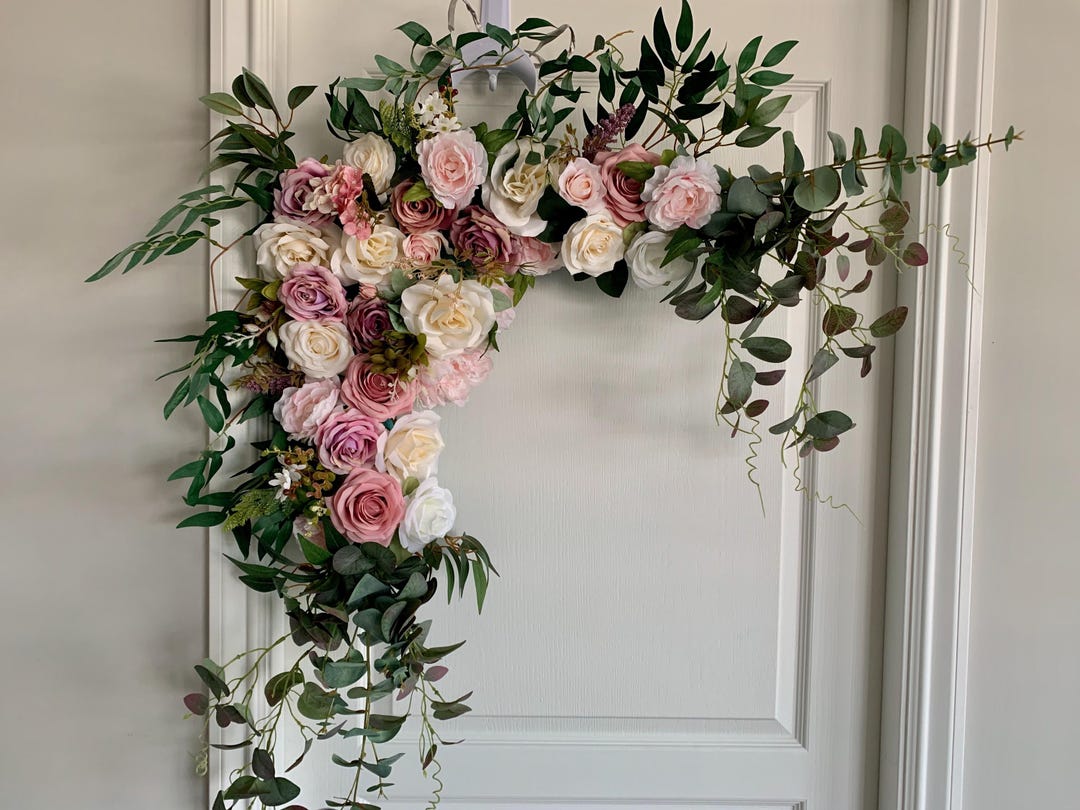 Dusty Pink,ivory & Mauve Wedding Silk Flowers/arch Corner Swag/tieback ...