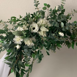 Greenery Swag & Tieback for Wedding Arch With Anemones, Hydrangeas ...