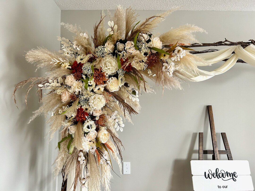 Natural Pampas Grass Wedding Arch Flowers/boho Arch Arrangement/boho ...