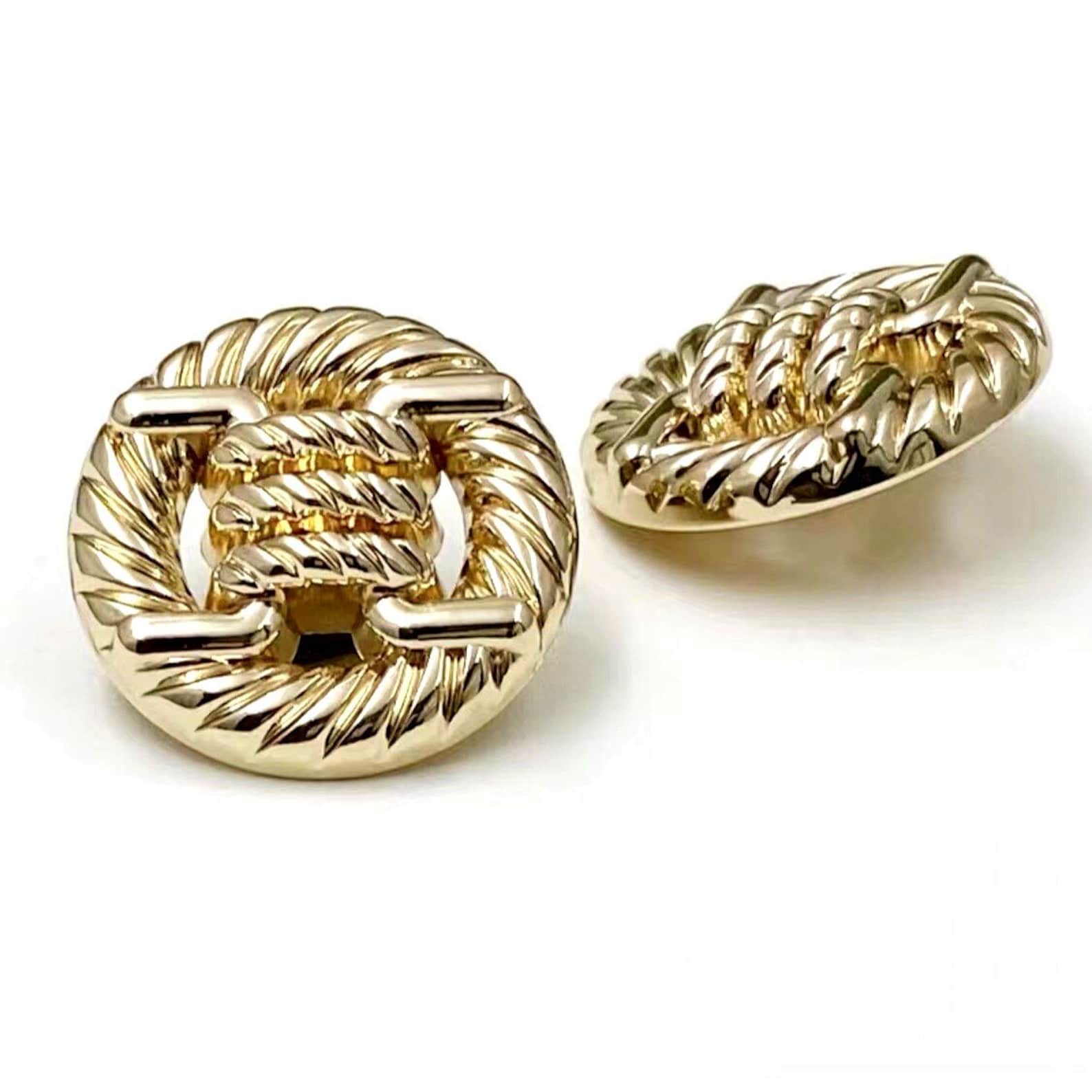 Metal Multi-size Double Hoop Bow Button Coat Trench Coat Buttons ...