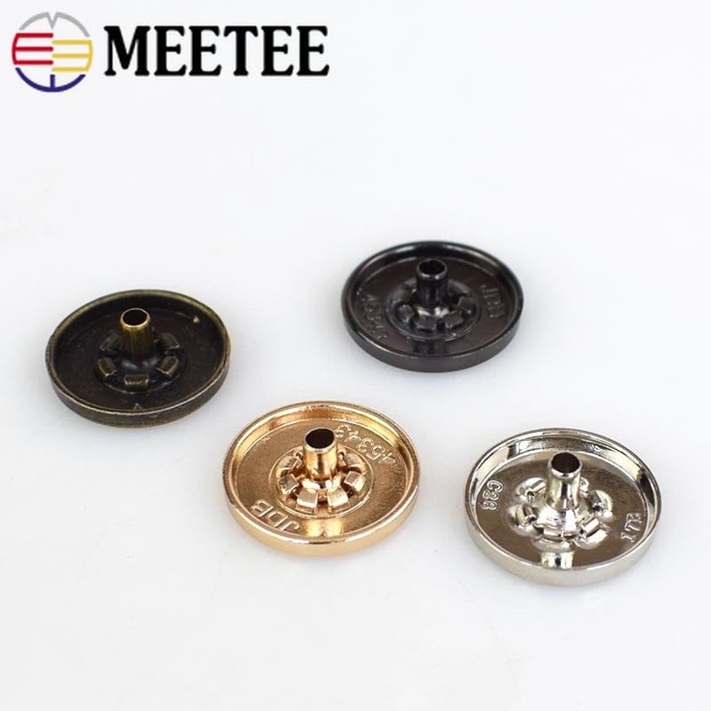 30set Meetee 12/15/17mm Metal Snap Buttons Stud Fastener Press Buckles ...