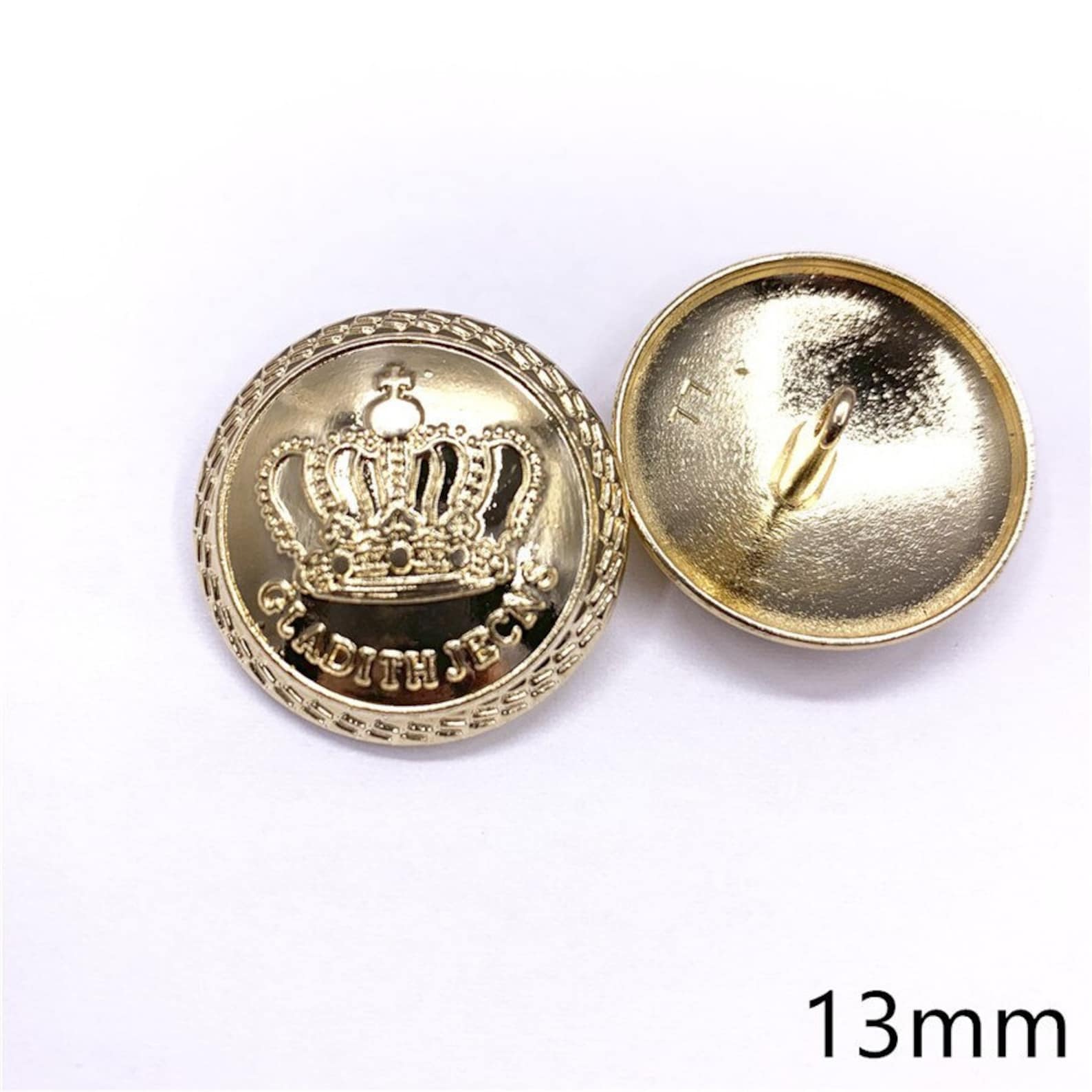 10pcs,27mm Gold Metal Buttons in Gold Color,imperial Crown Classic ...