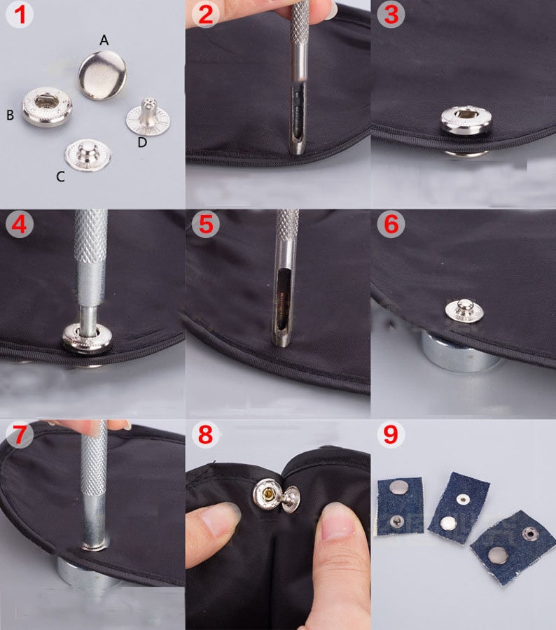 20set Metal Press Stud Sewing Buttons Snap Fasteners Sewing - Etsy