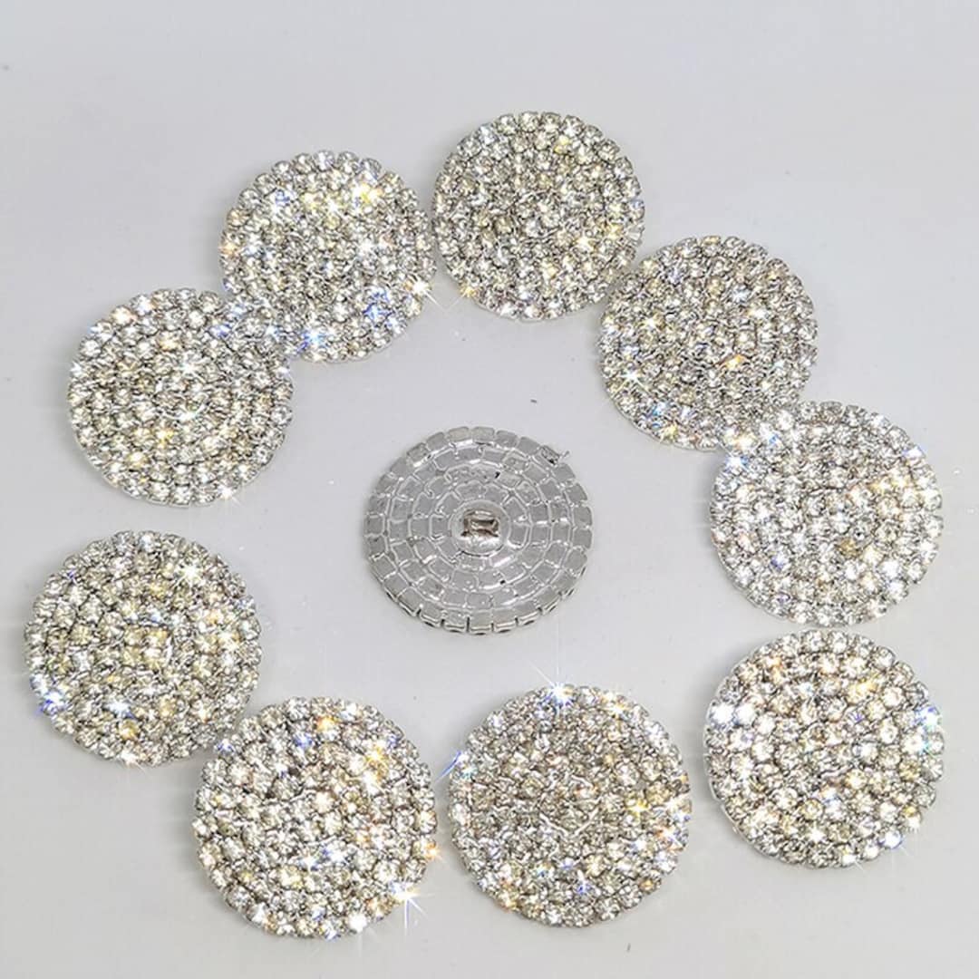 22MM Luxury Rhinestone Round Metal Buttons of Clothing Fashion Decor ...