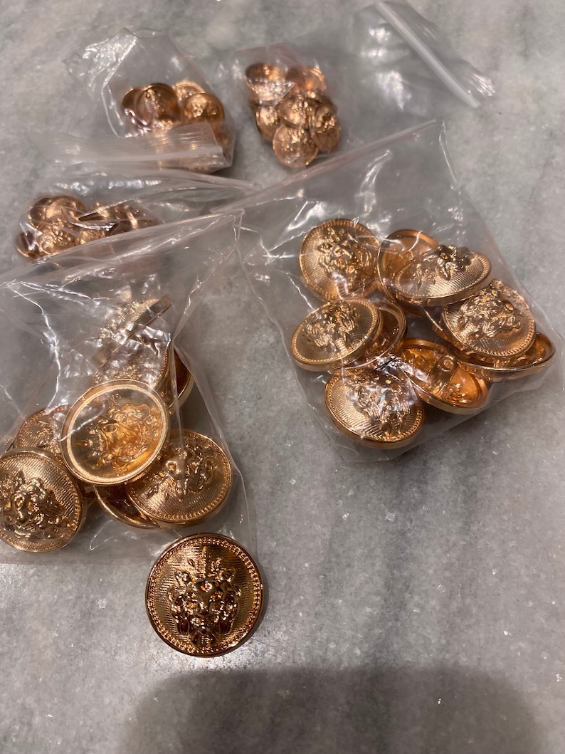 10pcs,15/18/22/25mm Gold Color Metal Buttons Classic Fashion British ...