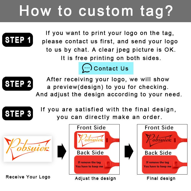 100 Custom Logo Tag Zip Ties off Labels White Plastic Security Garment ...