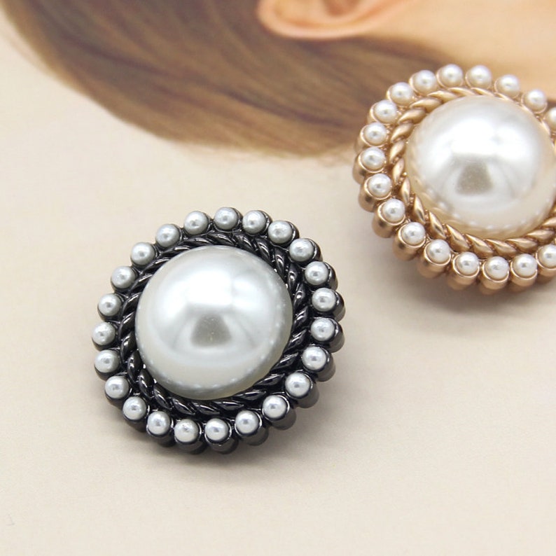 Vintage Pearl Gold Metal Sewing Buttons for Clothing Women Coat Suit ...