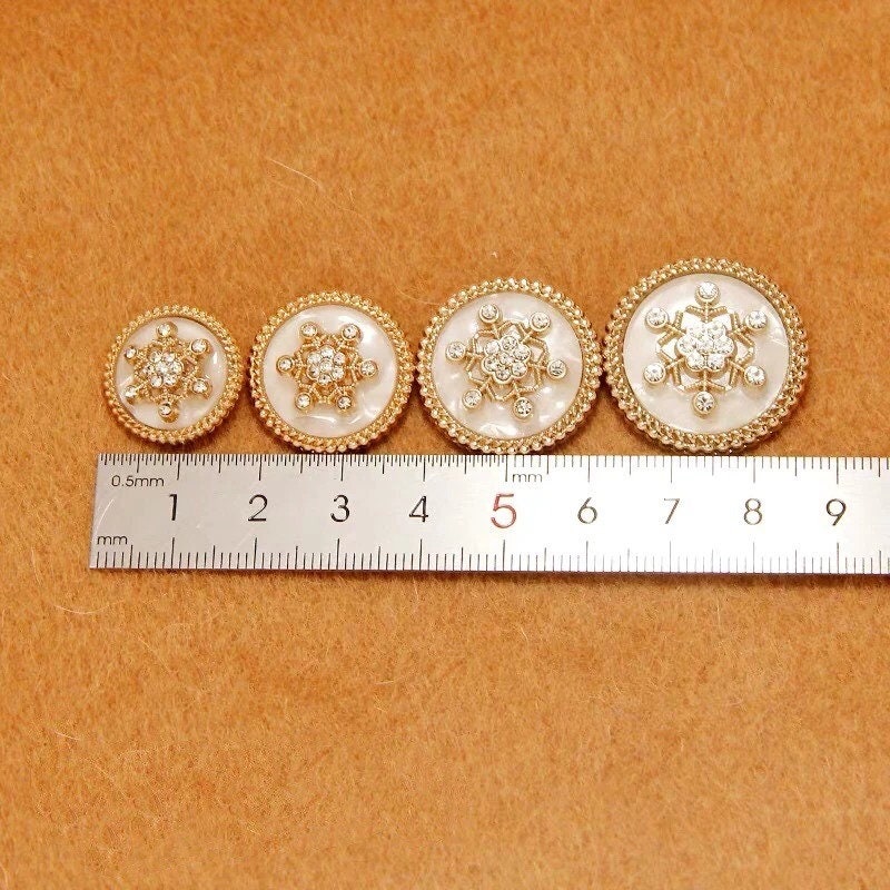 10pcs 20/25mm Luxury Rhinestone Clothing Buttons Snowflake - Etsy