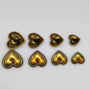 10pcs Antique Gold Metal Heart Buttons for Women Coat Shirt 23mm 20mm ...