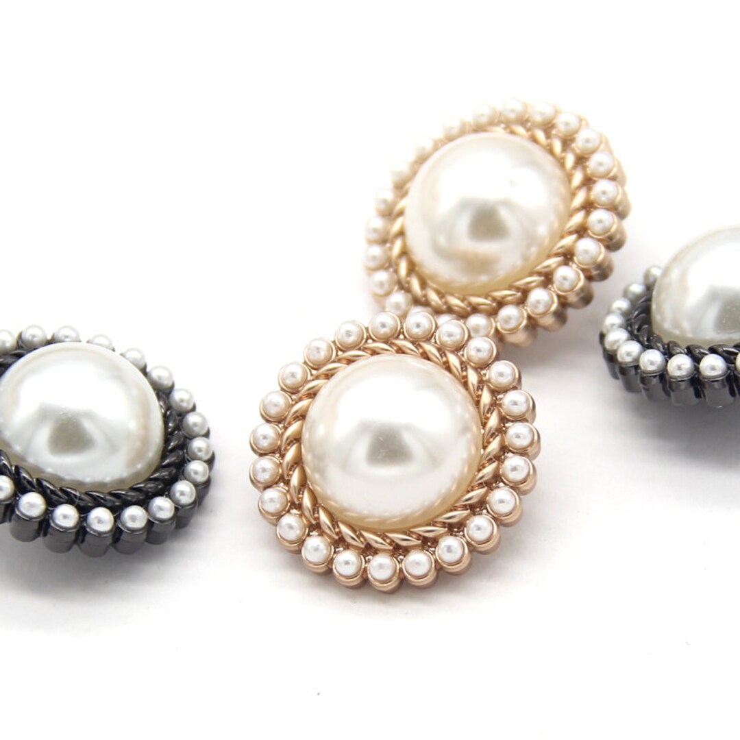 Vintage Pearl Gold Metal Sewing Buttons for Clothing Women Coat Suit ...