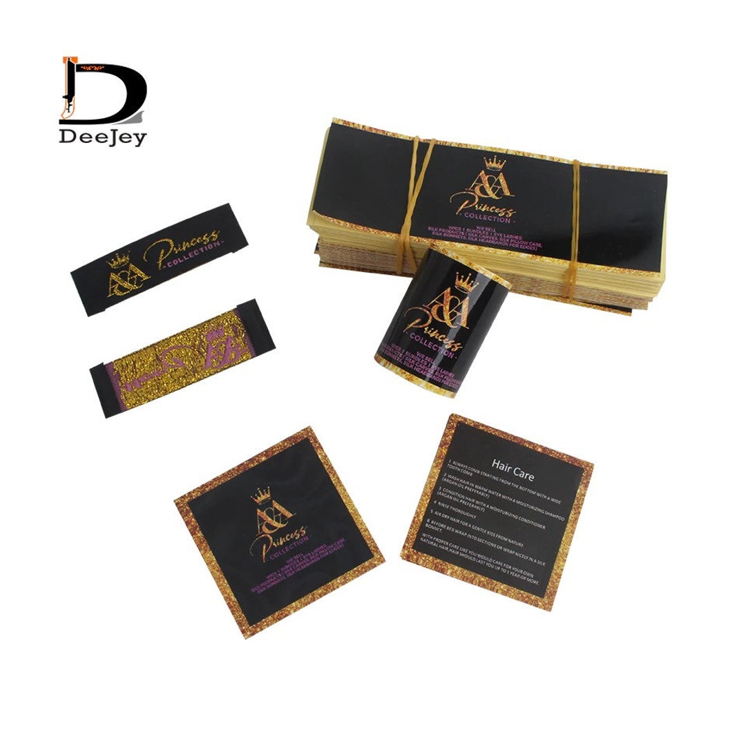 Custom Logo Woven Wigs Label Swing Tags Hair Bundles Wrap Matching ...