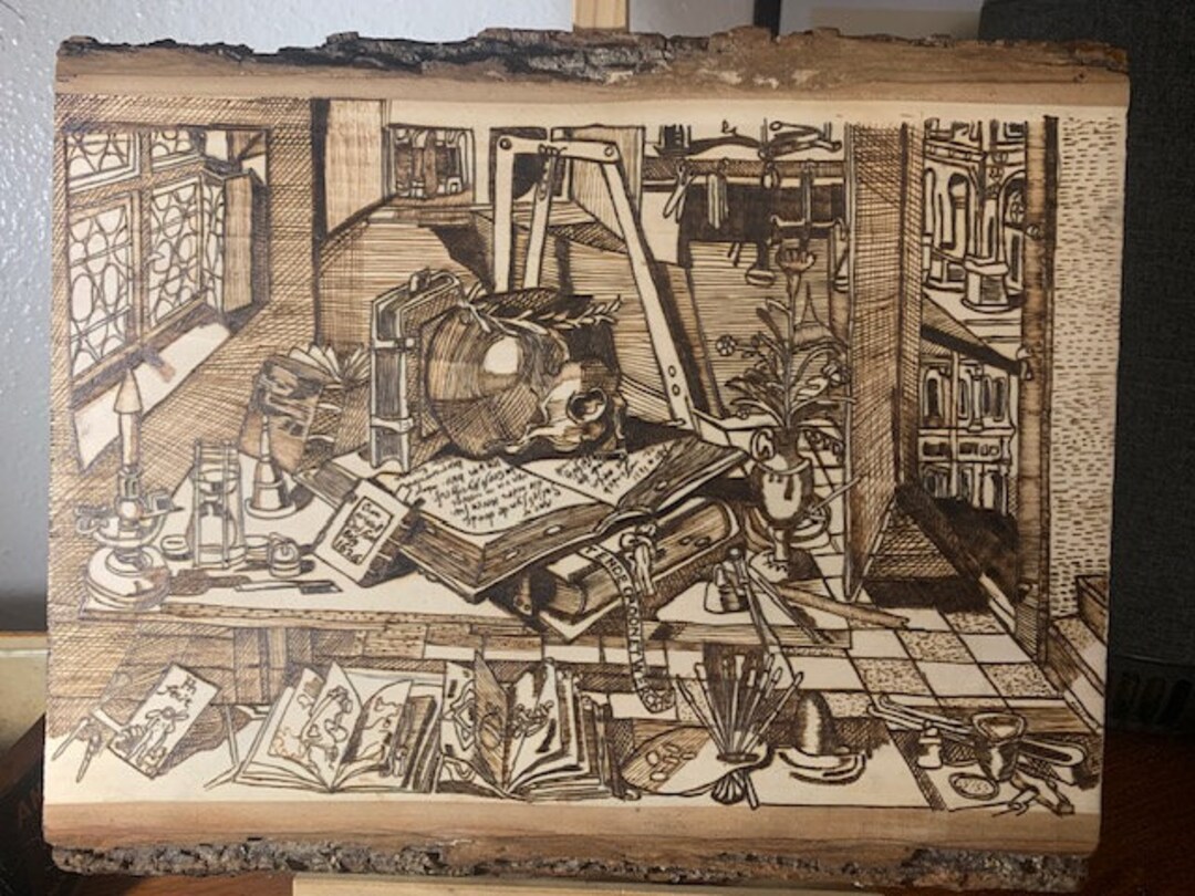 Custom Hand Burned Memento Mori Skull Pyrography - Etsy