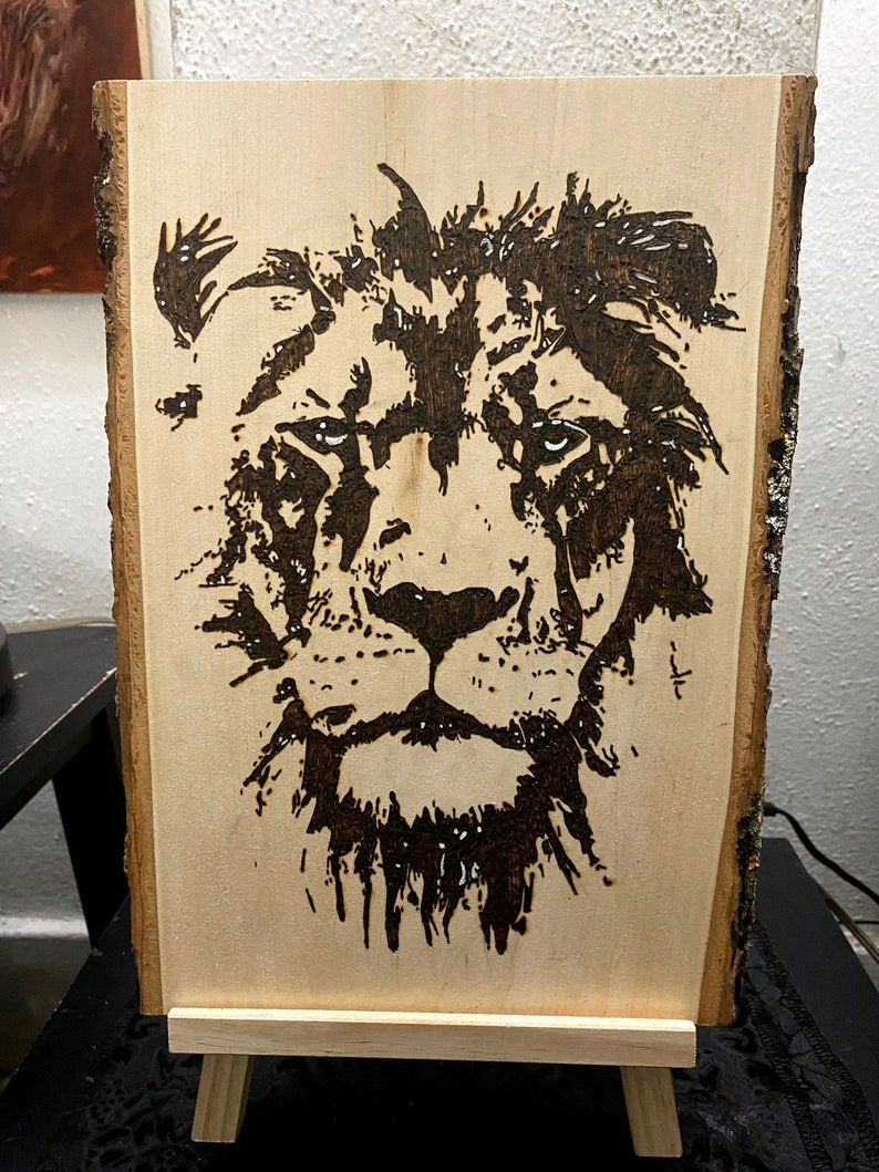 Pyrography/woodburning Art Custom Lion - Etsy