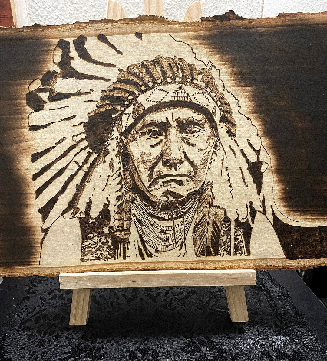 Pyrography/wood Burning Art Custom Indian Chief - Etsy