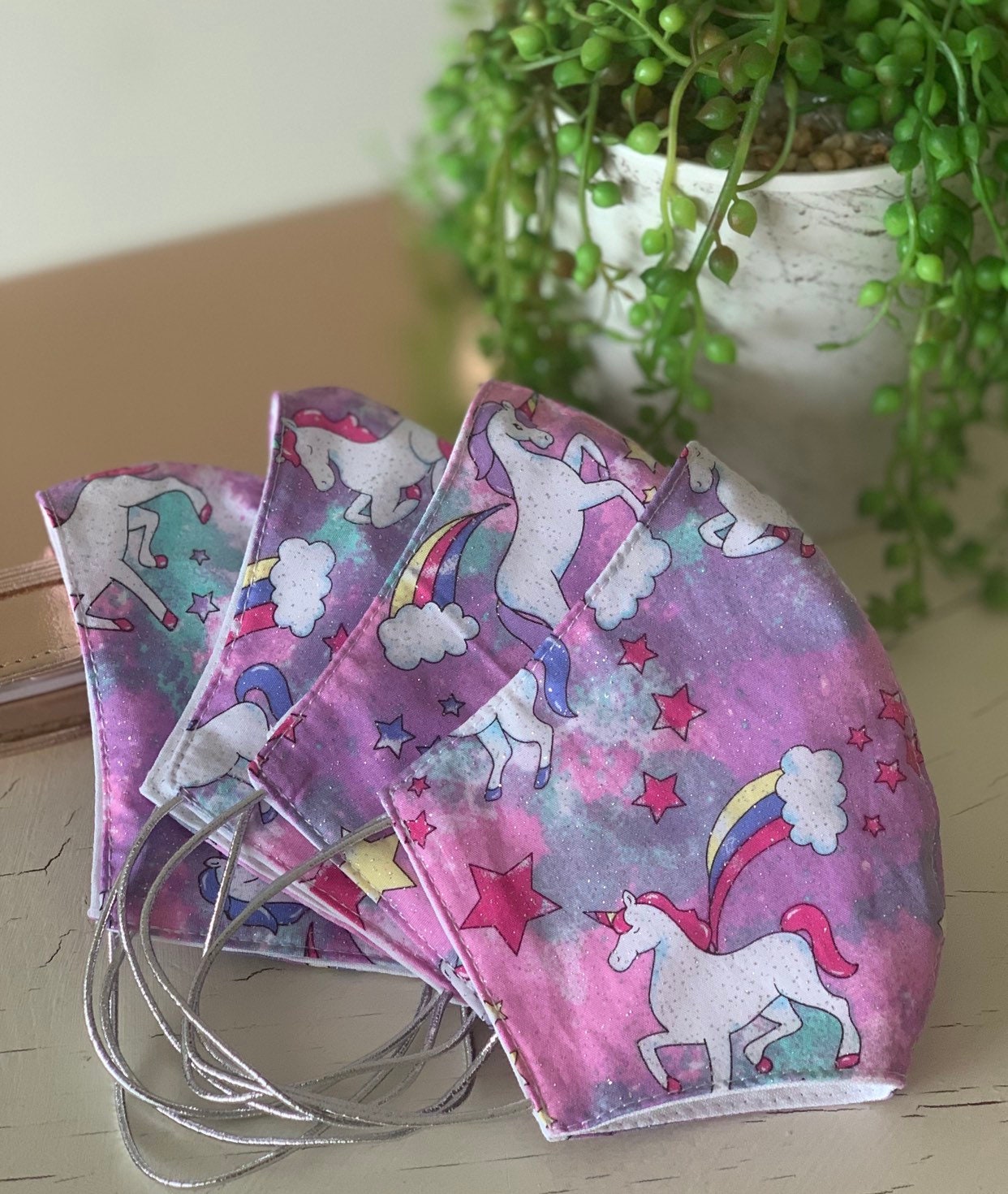 Child/toddler unicorns 3 Ply Face Masks With Filtering Non | Etsy