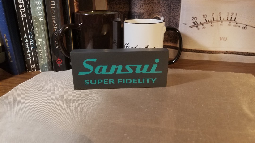 Sansui Super Fidelity Painted Wood Sign, Aqua Green on Dark Gray 2.5 X 6 X .75 - Etsy