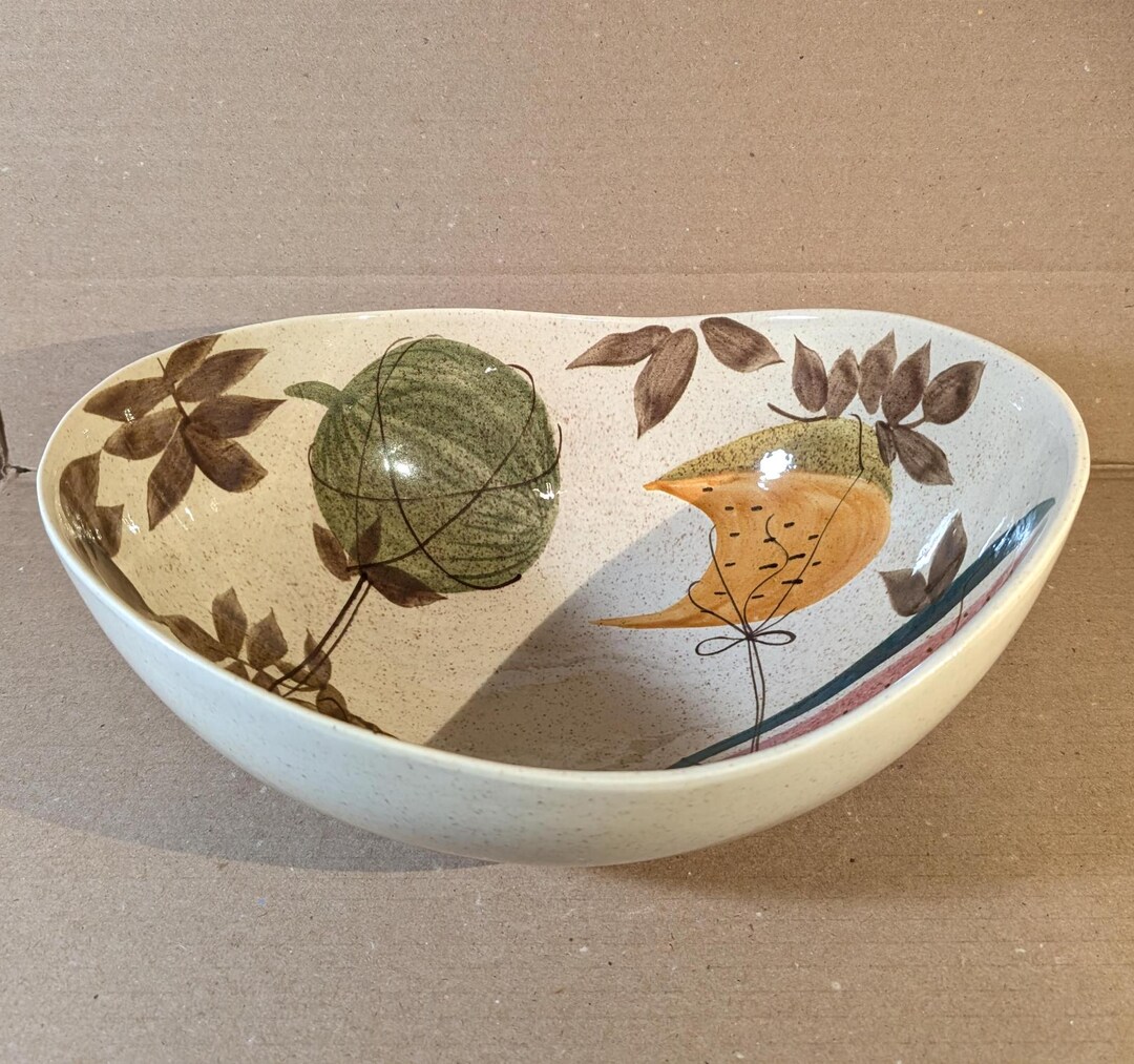 Red Wing Pottery Large Serving Salad Bowl Tampico 12 5/8" Long Vintage ...