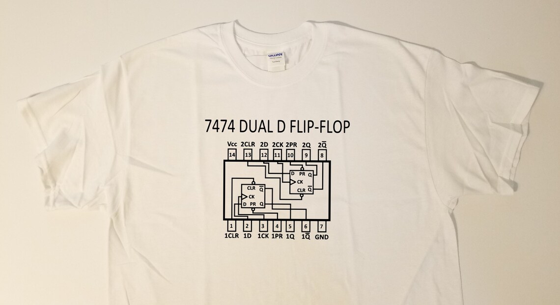 7474 Dual D Flip-flop Chip Ic Pinout Electronics Classic Style T-shirt ...