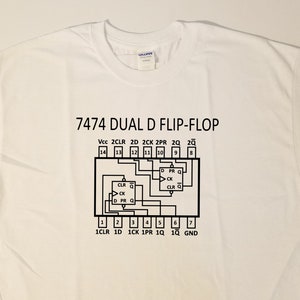 7474 Dual D Flip-flop Chip Ic Pinout Electronics Classic Style T-shirt ...