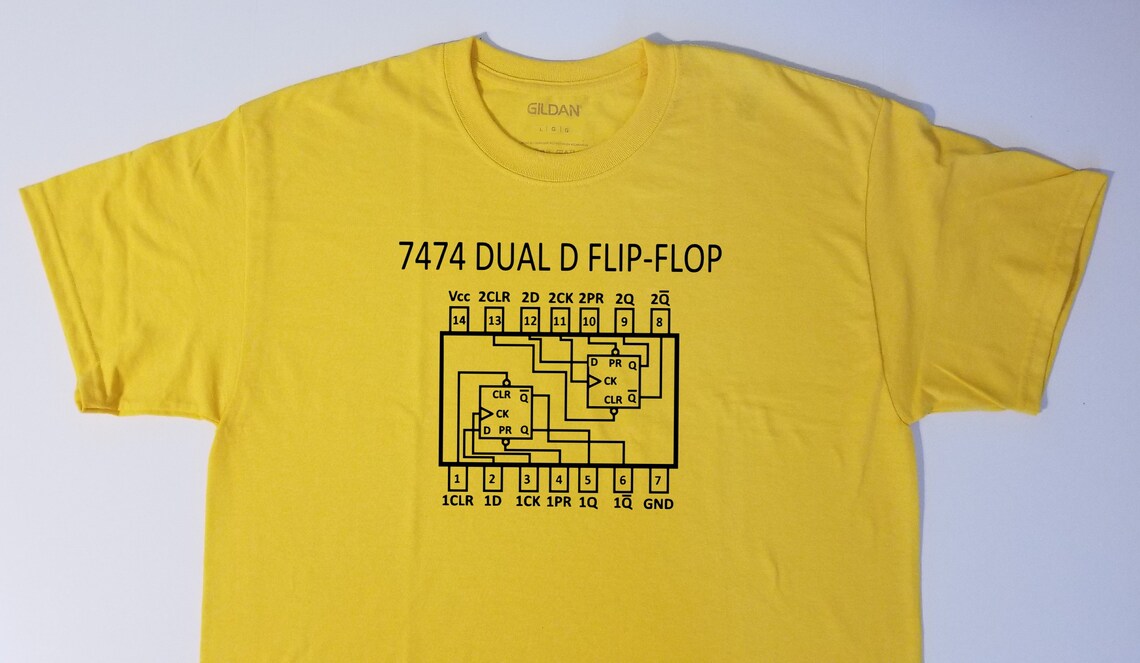 7474 Dual D Flip-flop Chip Ic Pinout Electronics T-shirt - Etsy