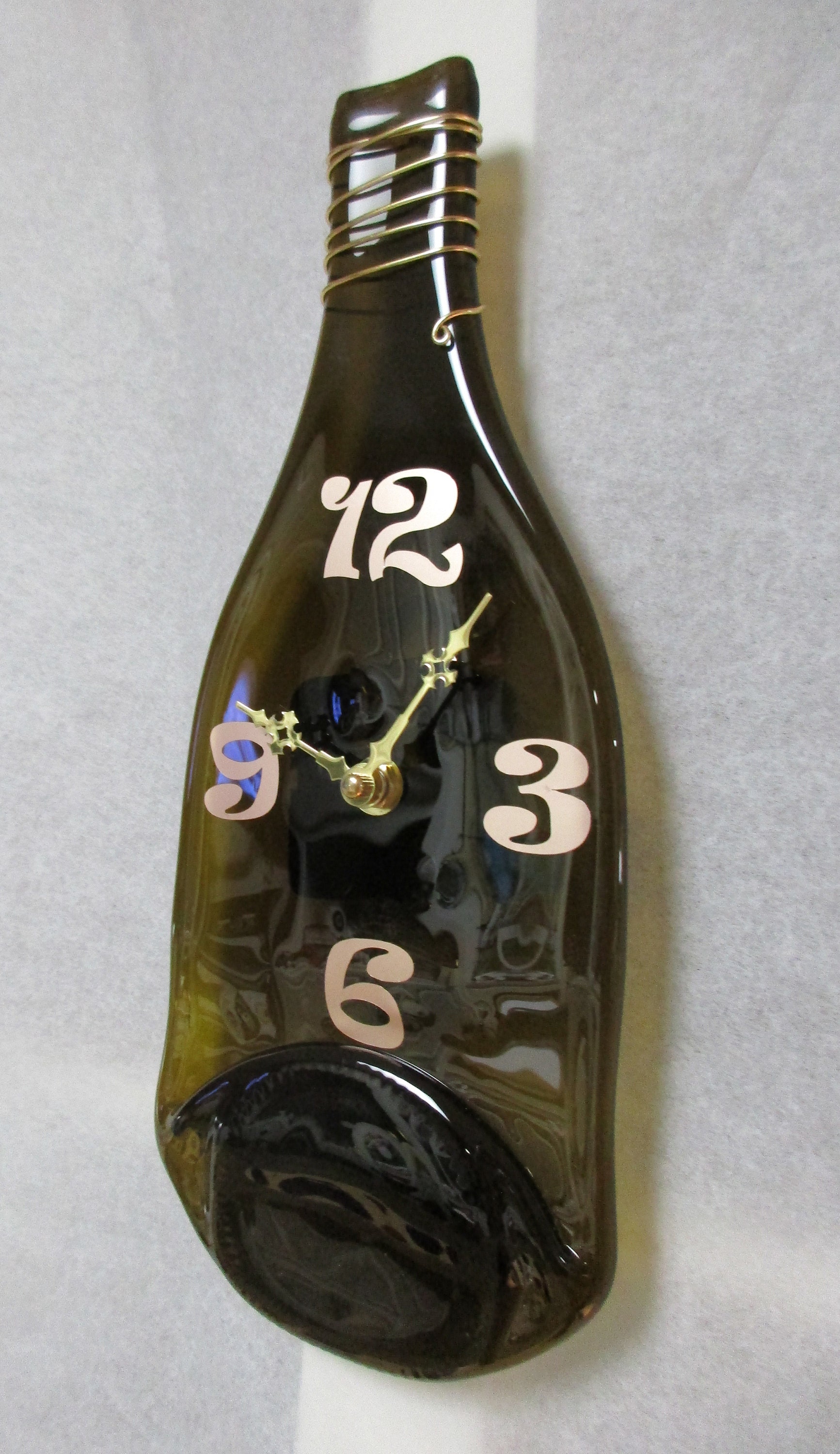 Brown Wine Bottle Clock / Wine Oclock / Wine Bottle Art / Wine Bottle ...