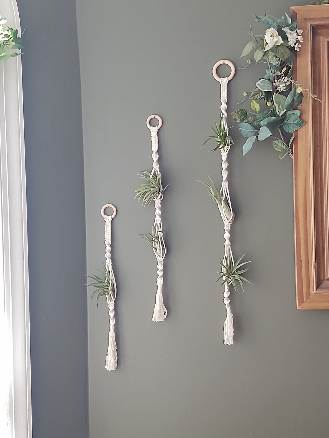 Handmade Macrame Airplant Hangers, Boho Plant Hanger, Hanging Planter ...