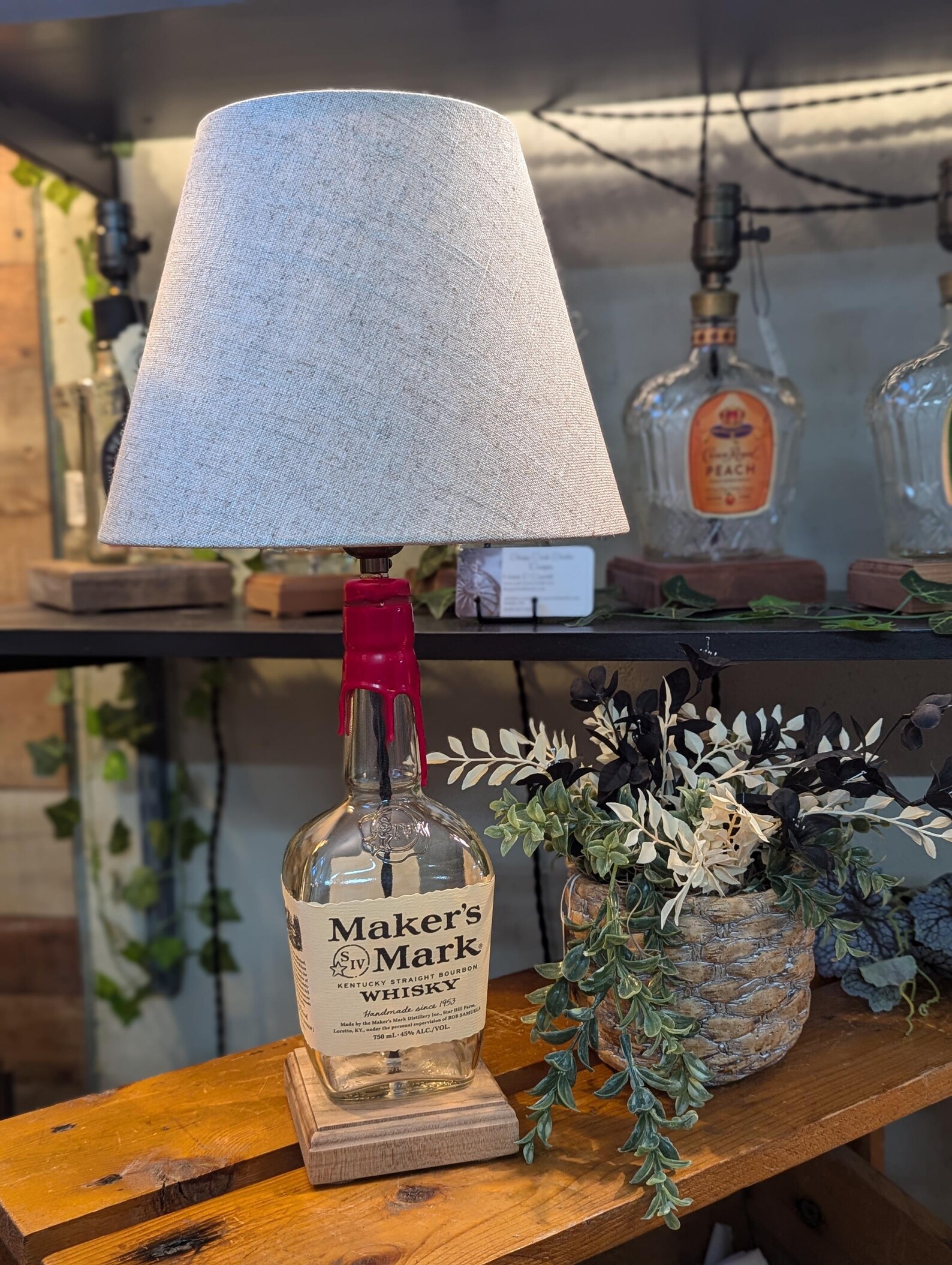 Makers Mark Whiskey Bottle Lamp Liquor Bottle Lamp Recycled - Etsy