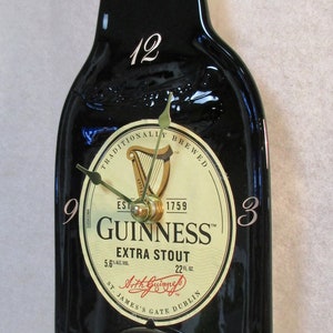 Guinness Beer Bottle Wall Clock / Recycled Bottle Clock / Guinness Gift ...