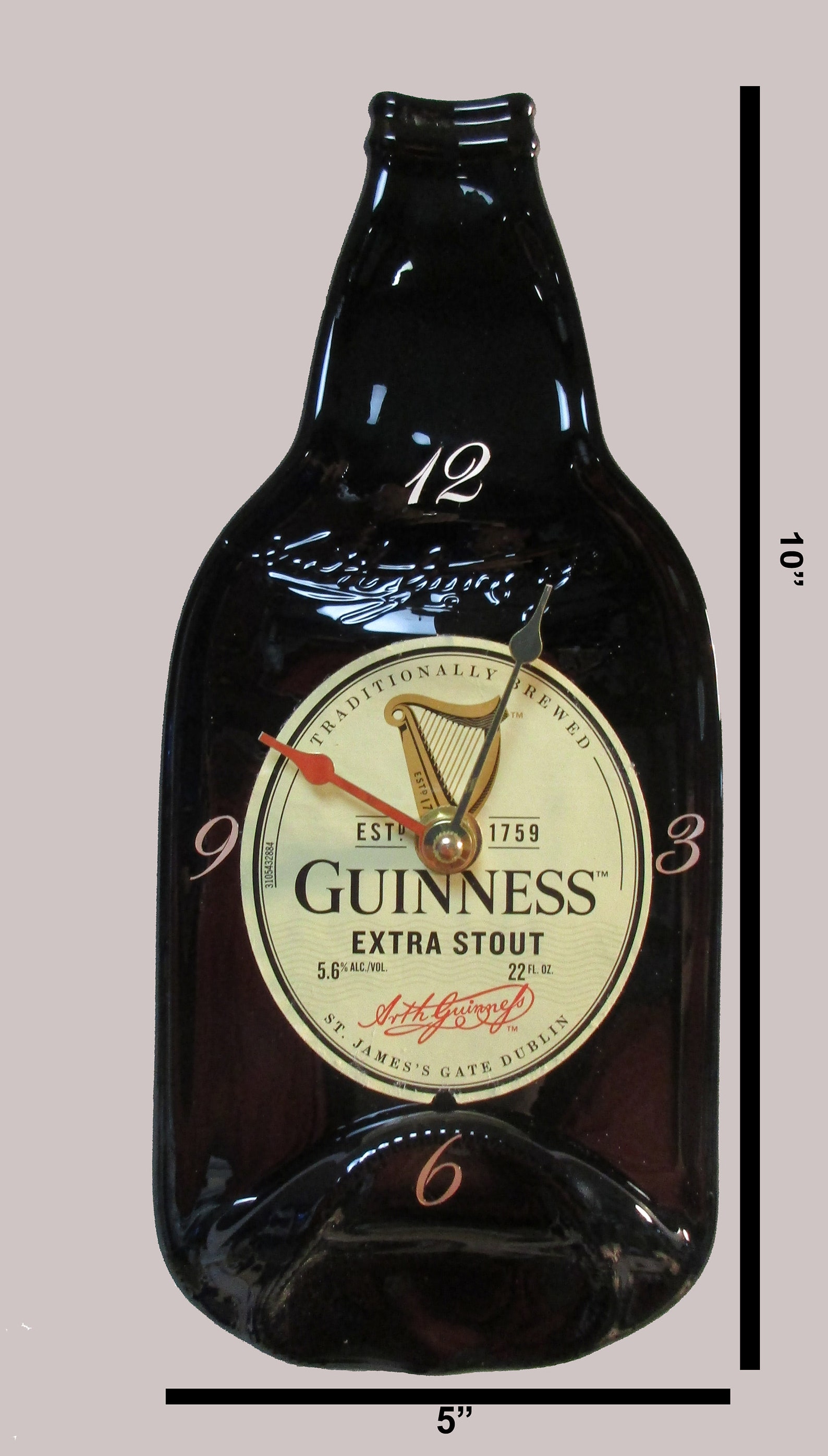 Guinness Beer Bottle Wall Clock / Recycled Bottle Clock / Guinness Gift ...