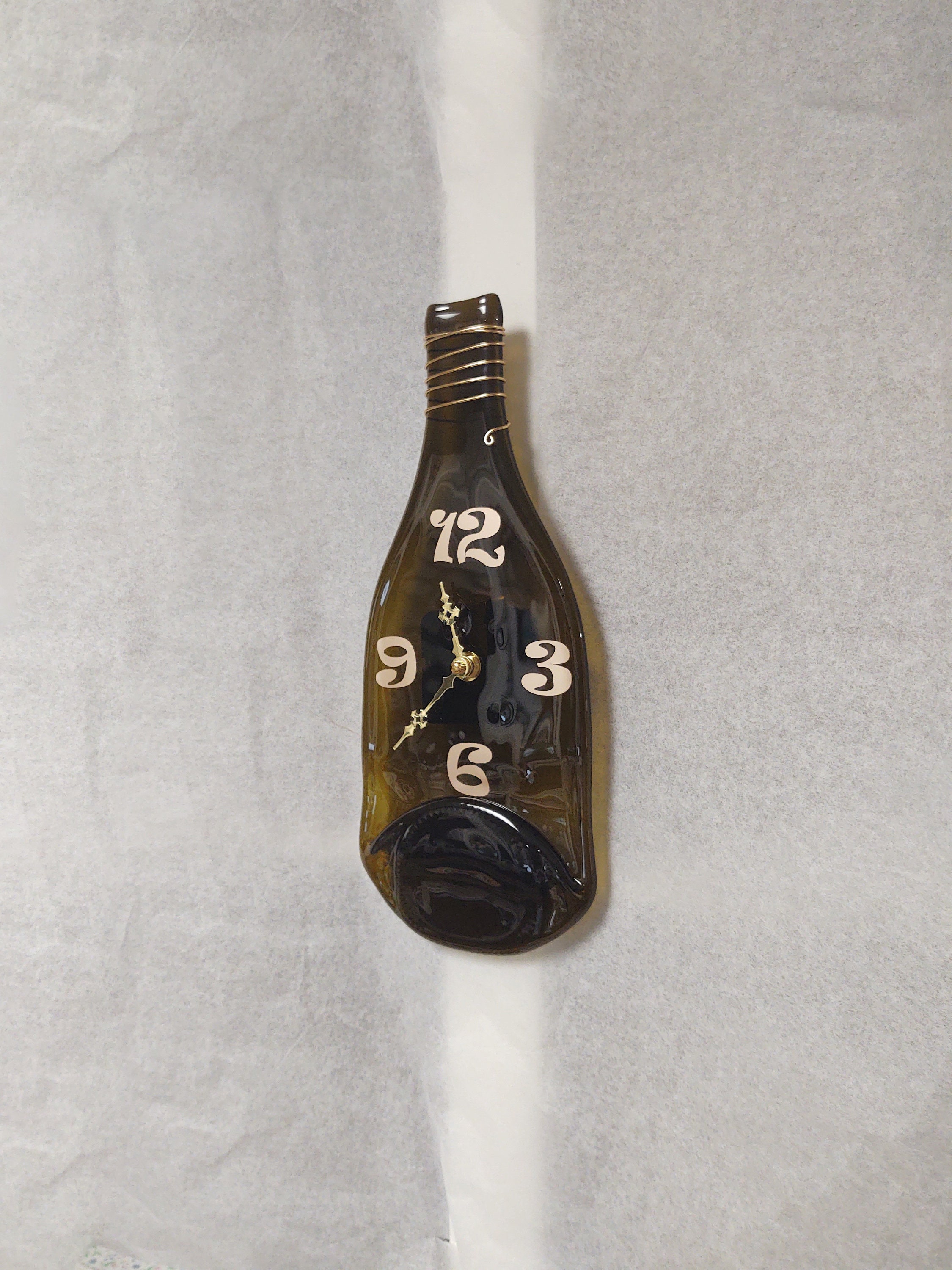 Brown Wine Bottle Clock / Wine Oclock / Wine Bottle Art / Wine Bottle ...