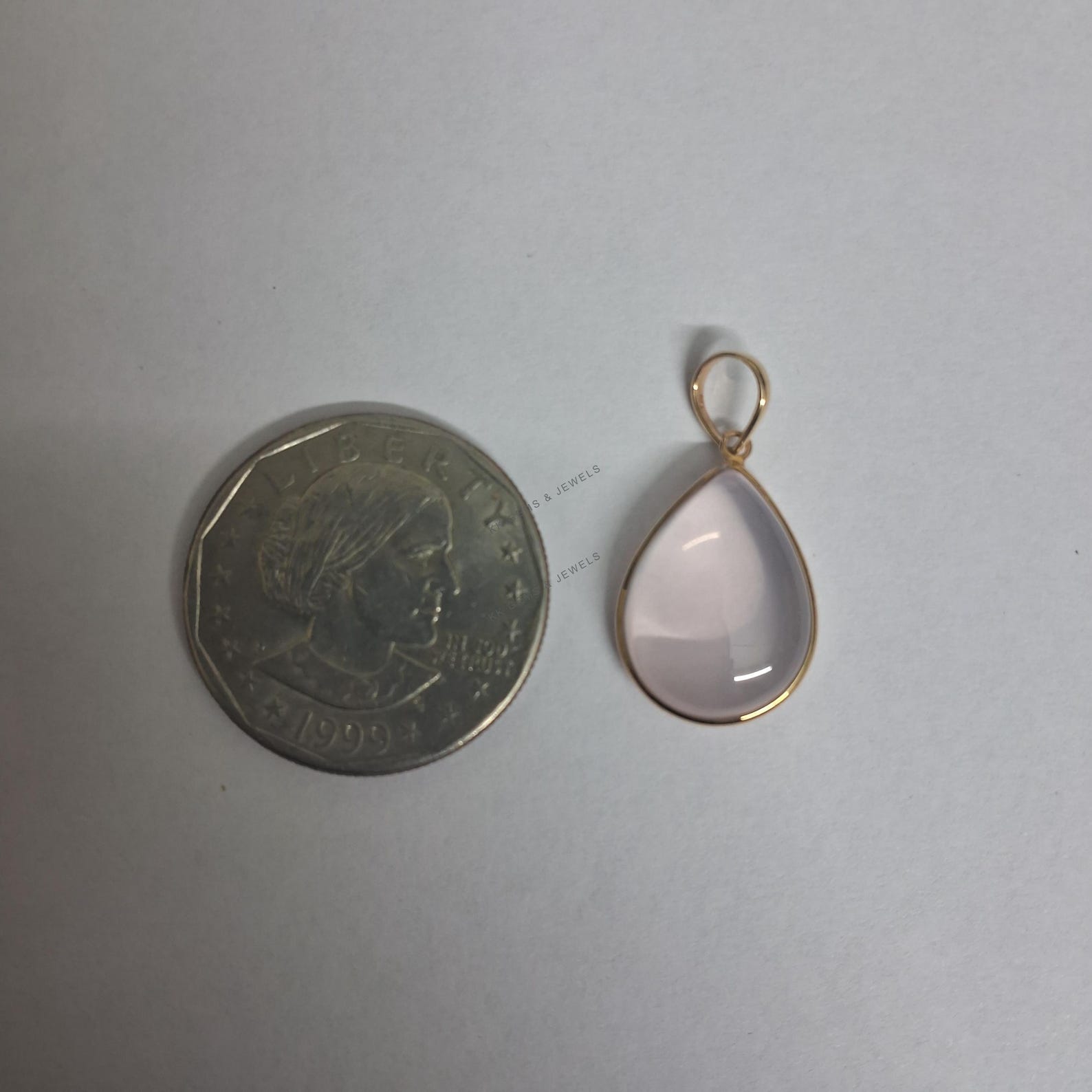 Natural Rose Quartz Pendant, 14K Solid Yellow Gold Rose Quartz Pendant ...