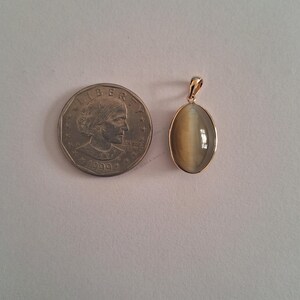Natural Cat's Eye Pendant, 14K Solid Yellow Gold Cats Eye Pendant, June ...