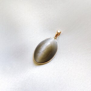 Natural Cat's Eye Pendant, 14K Solid Yellow Gold Cats Eye Pendant, June ...
