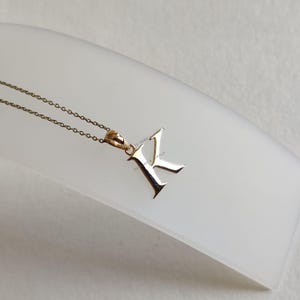 14K Solid Gold Initial K Pendant - Letter Charm - Etsy