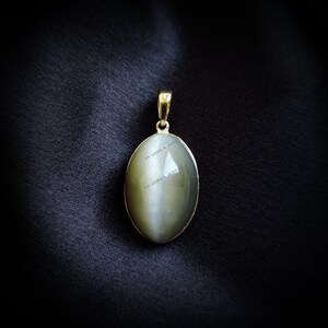 Natural Cat's Eye Pendant, 14K Solid Yellow Gold Cats Eye Pendant, June ...