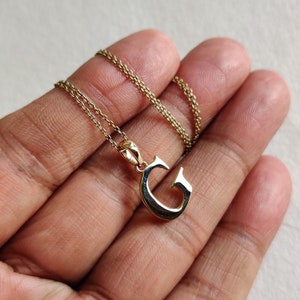 14K Gold Initial G Pendant, Solid Yellow Gold Initial G Charm Pendant ...