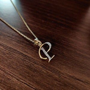 14K Gold Initial P Pendant, Solid Yellow Gold Initial P Charm Pendant ...