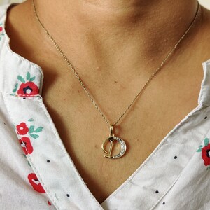 14K Gold Initial D Pendant, Solid Yellow Gold Initial D Charm Pendant ...
