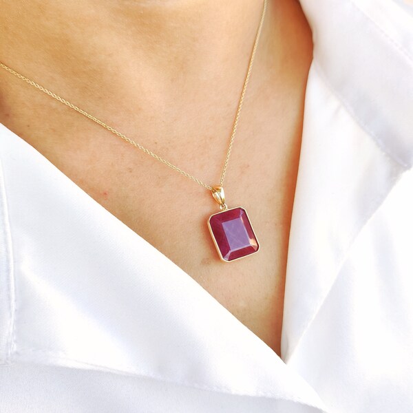 Ruby Pendant - Etsy
