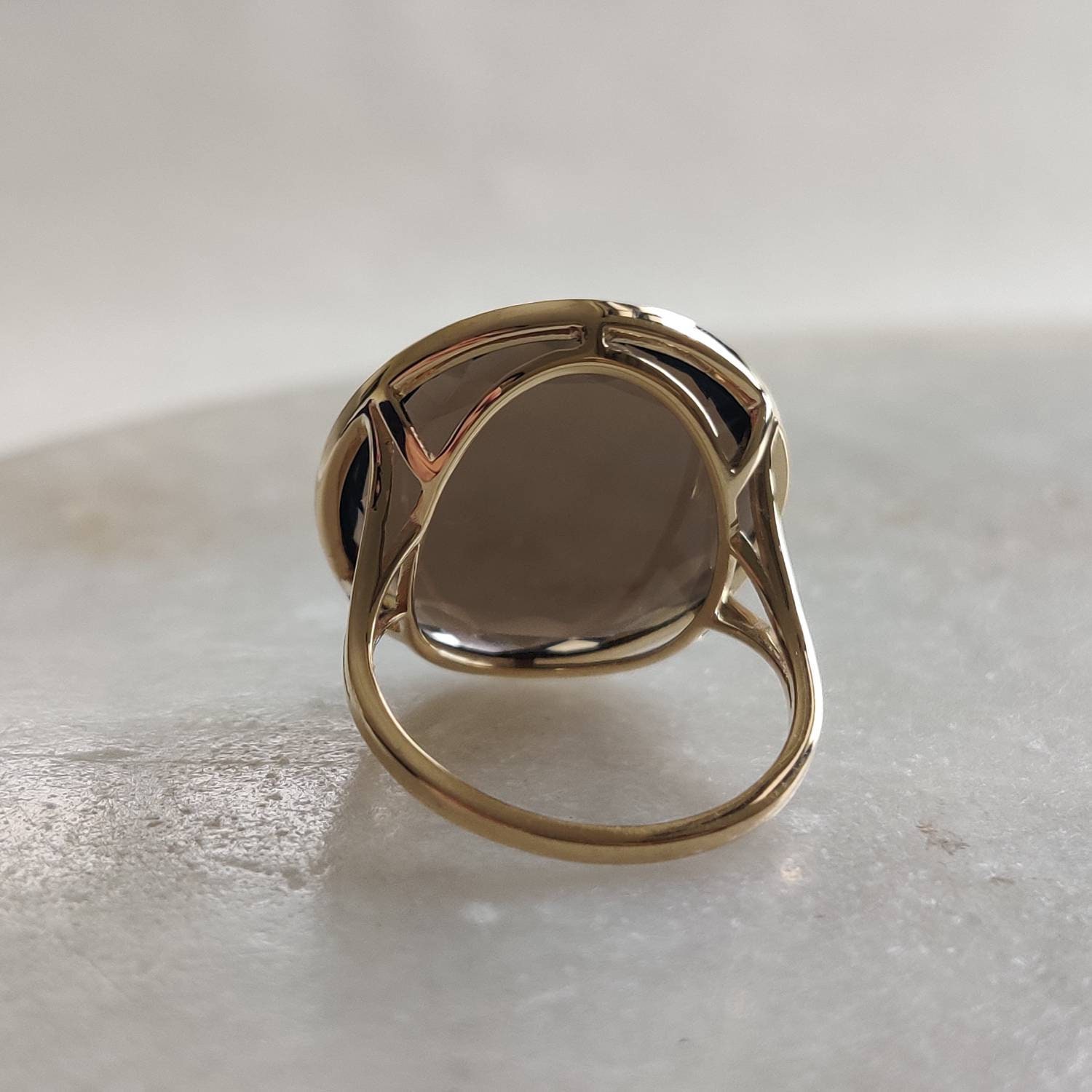 Natural Smoky Quartz Ring 14K Solid Gold Ring Smoky Quartz - Etsy