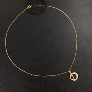 14K Gold Initial D Pendant, Solid Yellow Gold Initial D Charm Pendant ...