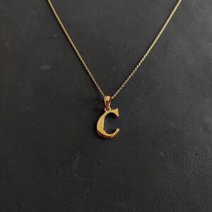 14K Solid Gold Initial C Pendant, Letter Charm - Etsy