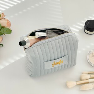 Personalized Suede Makeup Bag, Custom Velvet Cosmetic Bag, Travel ...