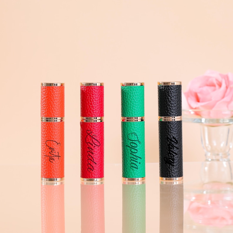 Personalized Leather Refillable Perfume Atomizer/ Engraved Perfume ...