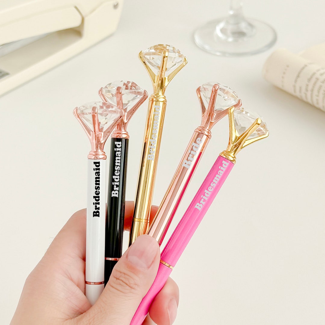 Rose Gold Diamond Pens ,wedding Guest Book Pen,,custom Pens,rose Gold ...