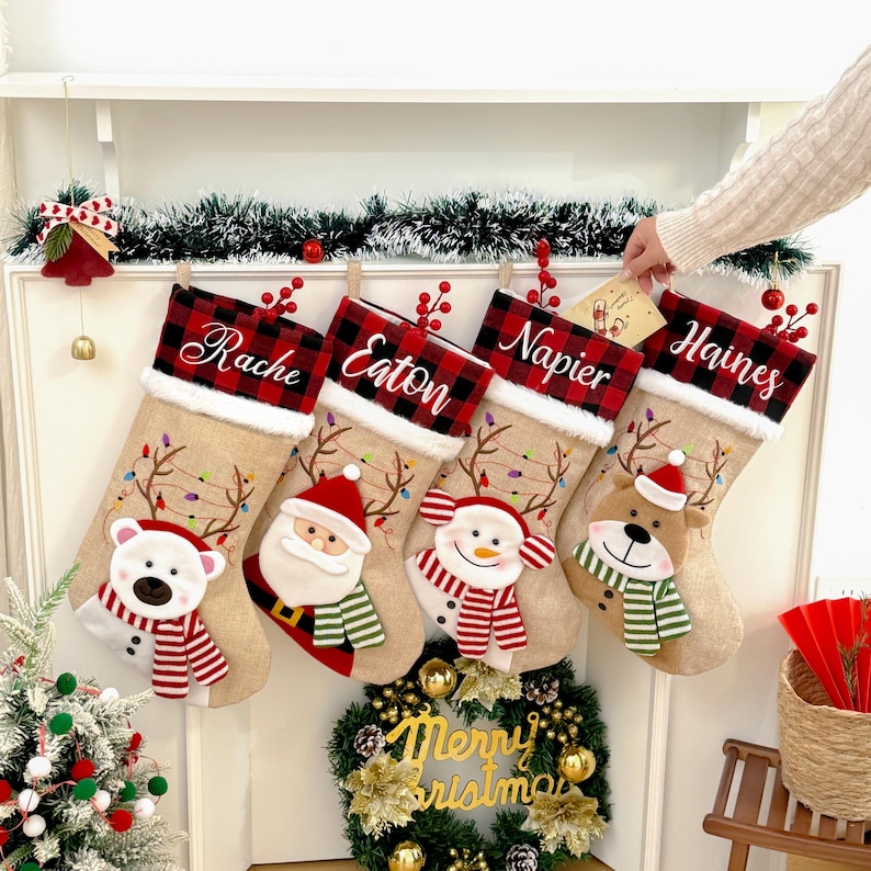 Personalized 2025 Embroidered Christmas Stockings/ Christmas Stockings ...