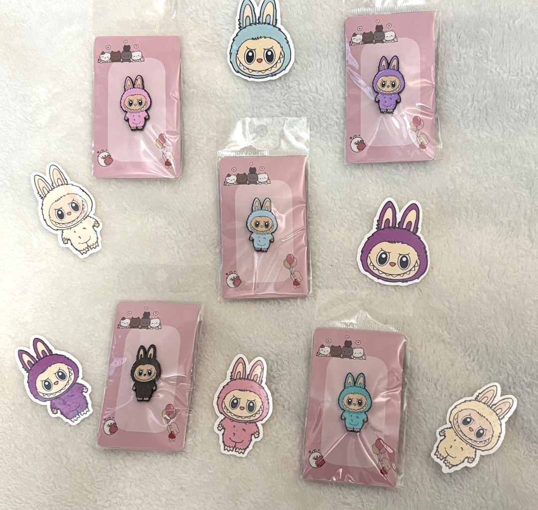 Labubu Pins W/random Sticker - Etsy
